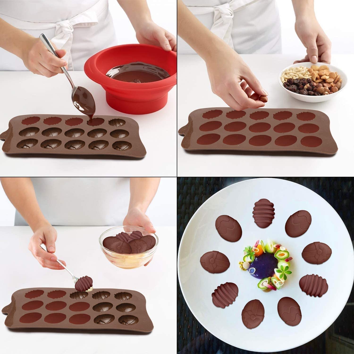 Set 2 forme pentru bomboane Koungiam, Silicon, Maro - eMAG.ro