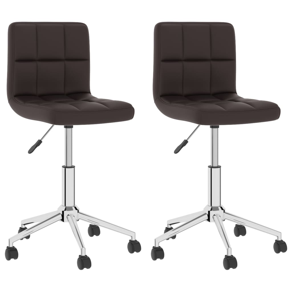 Set de 2 scaune de masa pivotante cu roti vidaXL, Piele artificiala, 40 ...