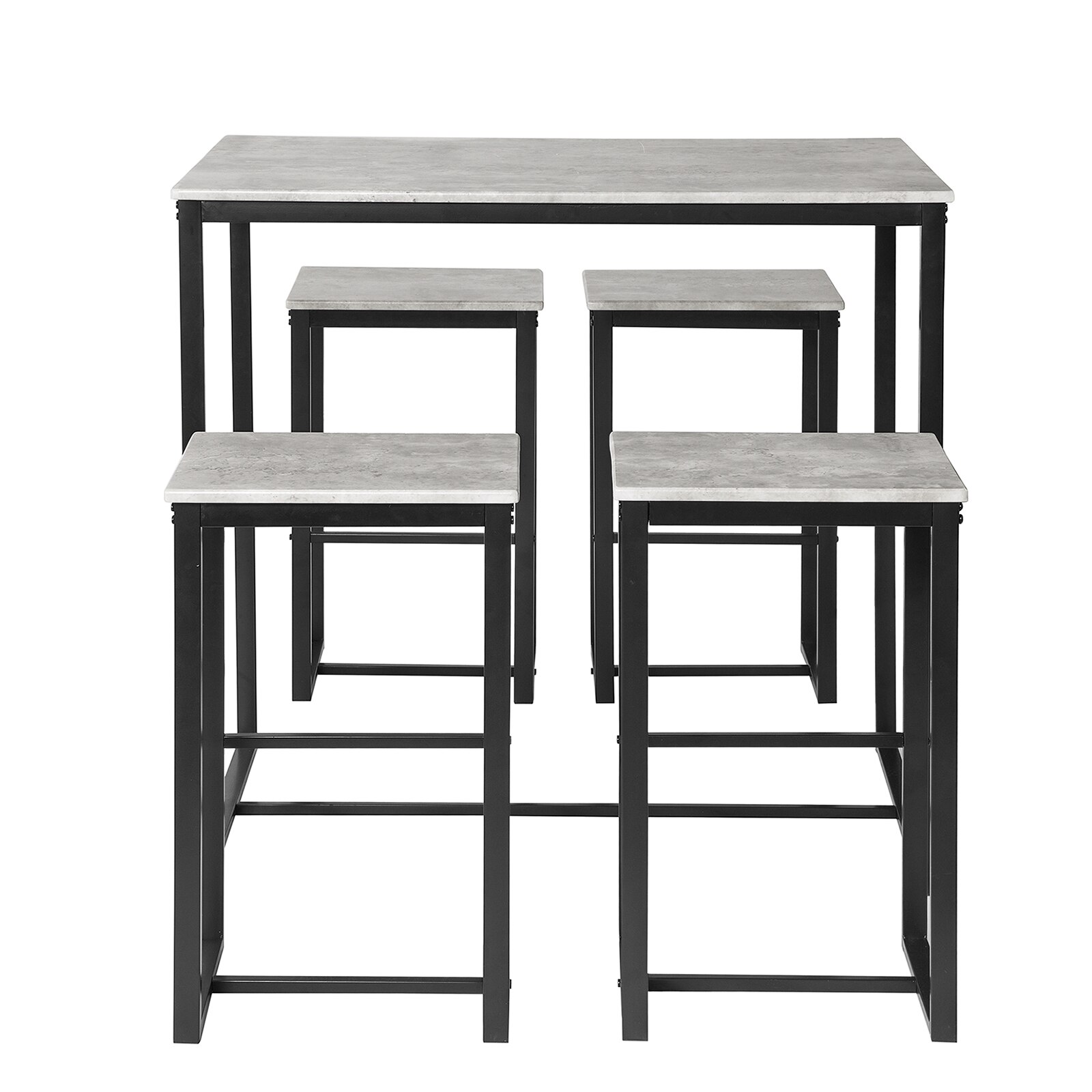 Set masa si patru scaune OGT15-HG, SoBuy, 100 x 60 x 96 cm, MDF/Metal ...