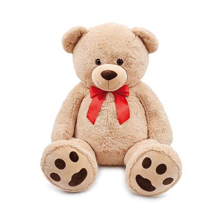 Urs de Plus Gigant DeLuxe cu Fundita Rosie 130 CM - eMAG.ro