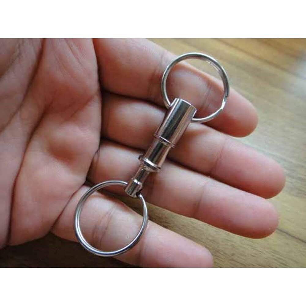 Set 5 brelocuri detasabile pentru chei, Cupru placat cu nichel, 8 cm ...