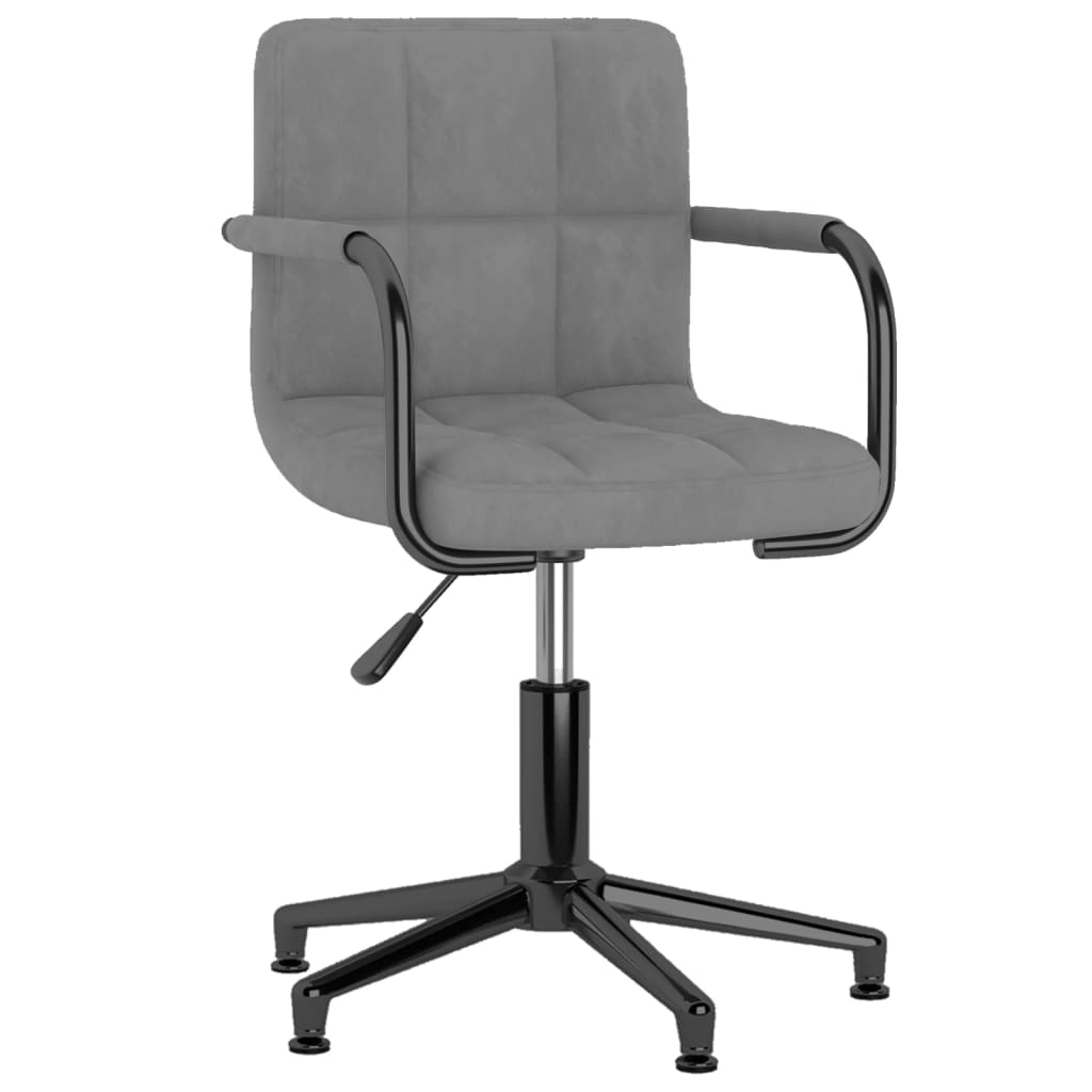 Scaun pivotant pentru birou ergonomic, gri deschis, catifea,48 x 47 x ...