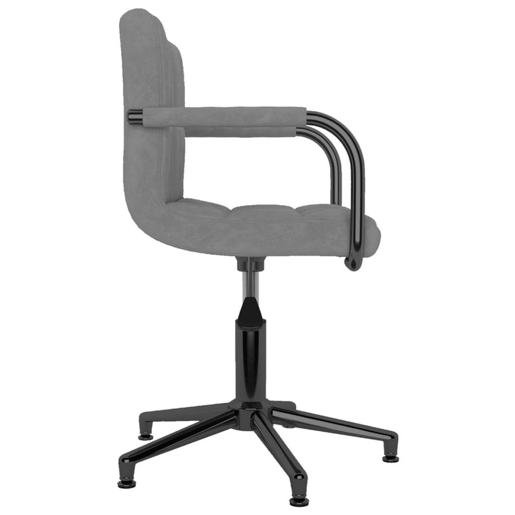 Scaun pivotant pentru birou ergonomic, gri deschis, catifea,48 x 47 x ...