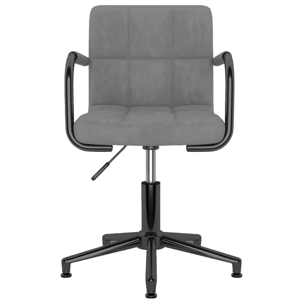 Scaun pivotant pentru birou ergonomic, gri deschis, catifea,48 x 47 x ...