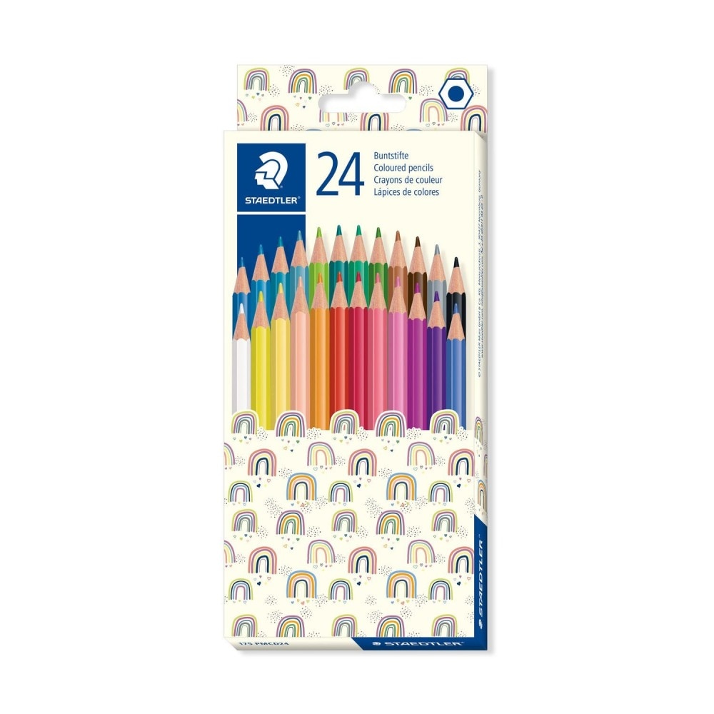 Set de creioane colorate, Staedtler, 24 de culori, Multicolor - eMAG.ro