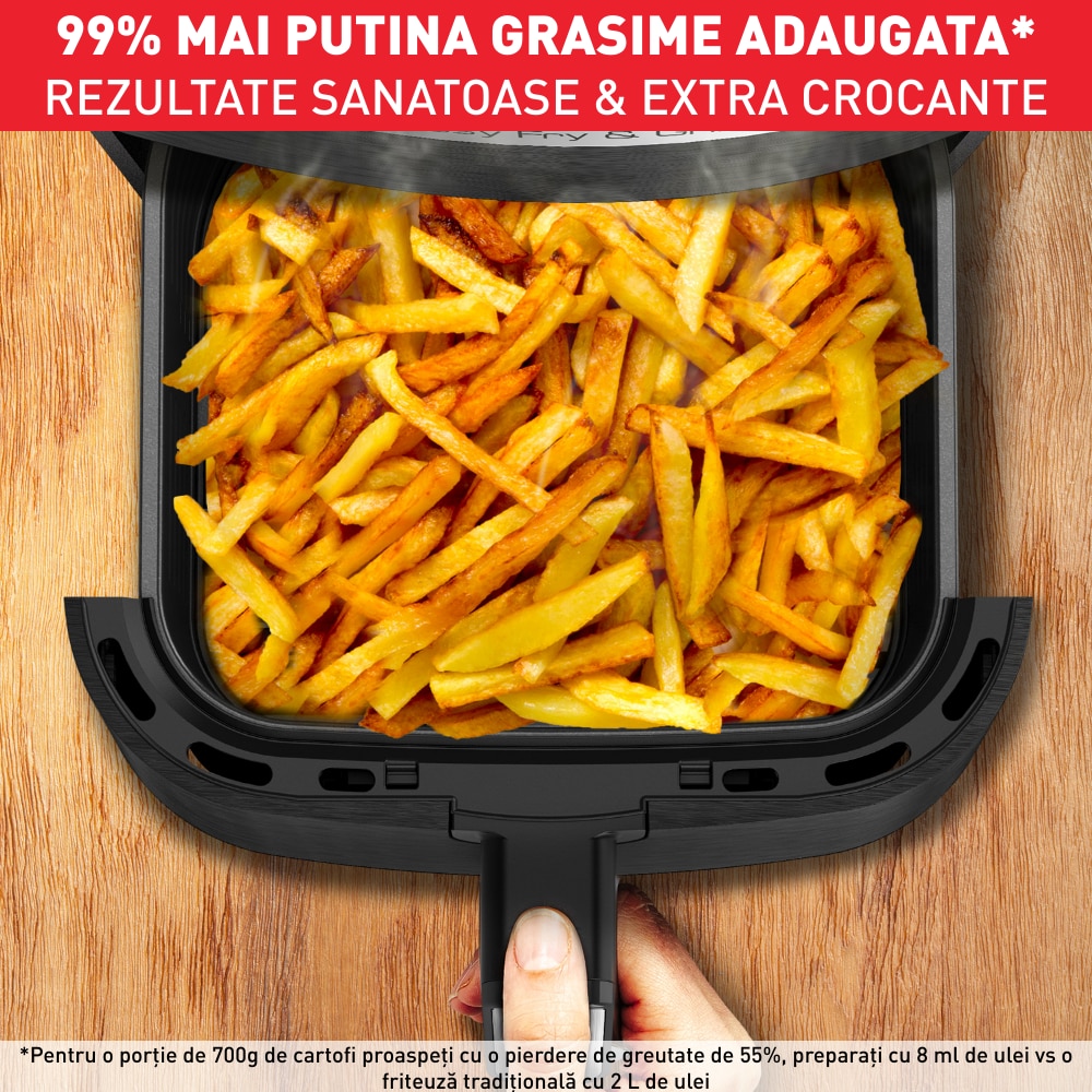 Friteuza cu aer cald Tefal Easy Fry & Grill EY501815, 1400W, functie grill, temperatura ...