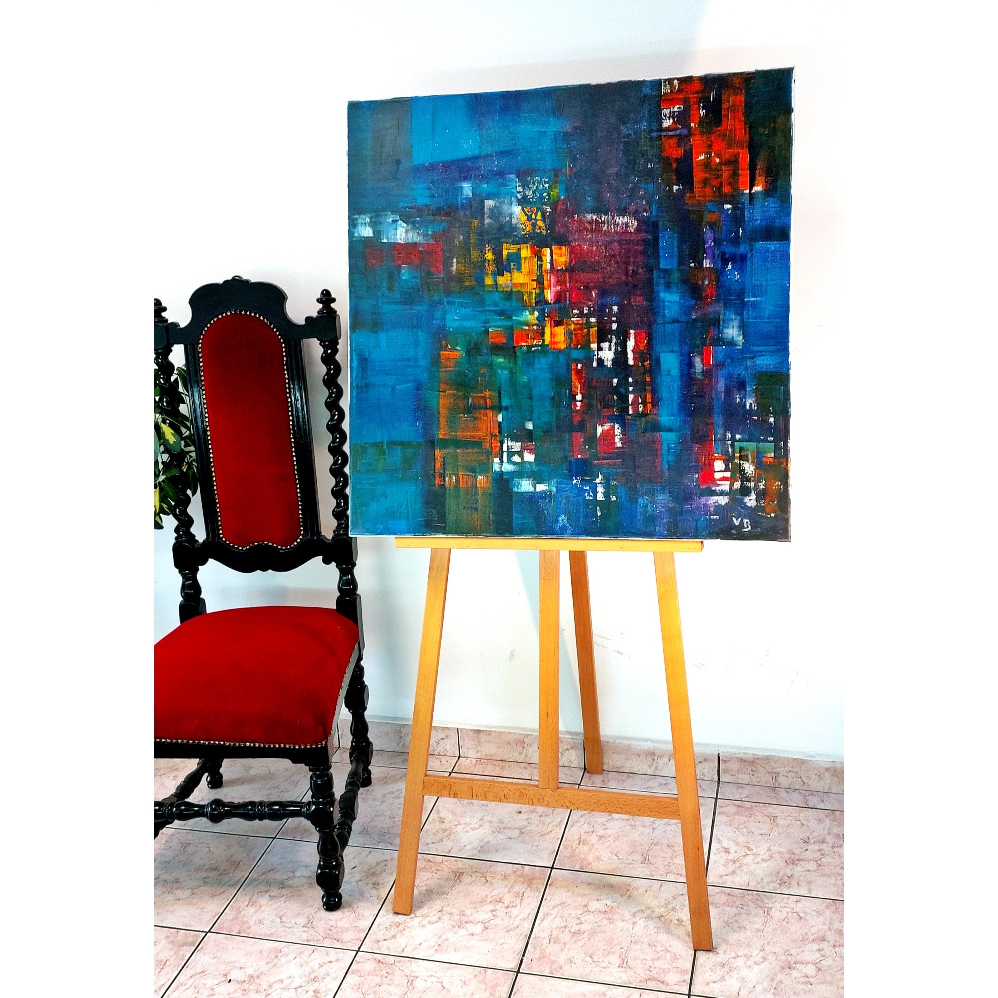 Tablou romanesc contemporan - Bratu Victor 80x80 cm - eMAG.ro