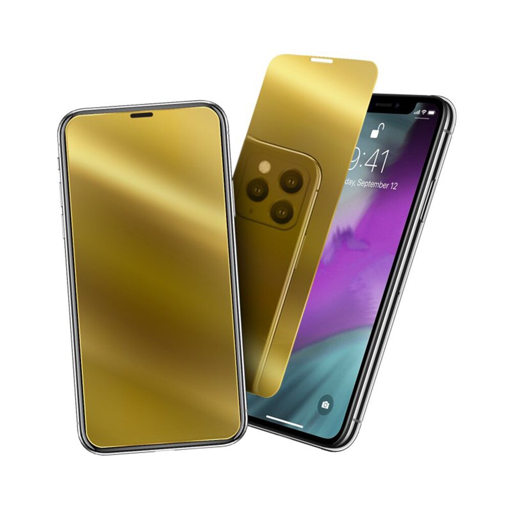 Folie compatibila cu iPhone 13 Pro, Mirror Effect, Adeziv pe intreaga ...