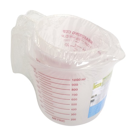 Set 3 cani gradate din plastic,0,25 l,0.50 l,1,00 l, Elegance - eMAG.ro