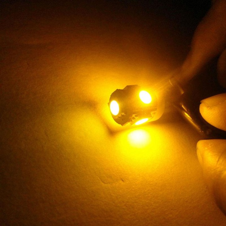 Set 4 buc bec pozitie portocaliu BA9S 5050 5-SMD LED 24V 1001221 - eMAG.ro