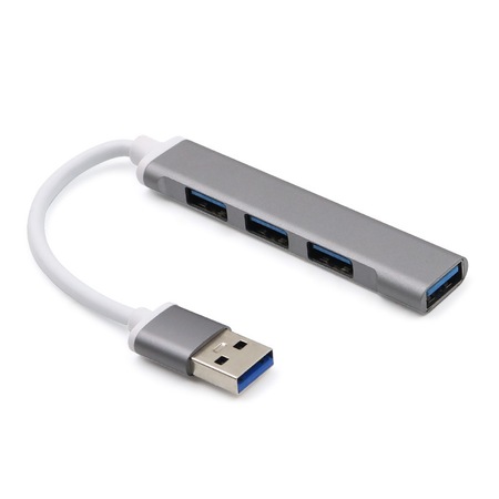 Hub USB cu 4 porturi USB, Plug & Play, 3 x USB 2.0, 1 x USB 3.0, Gri ...