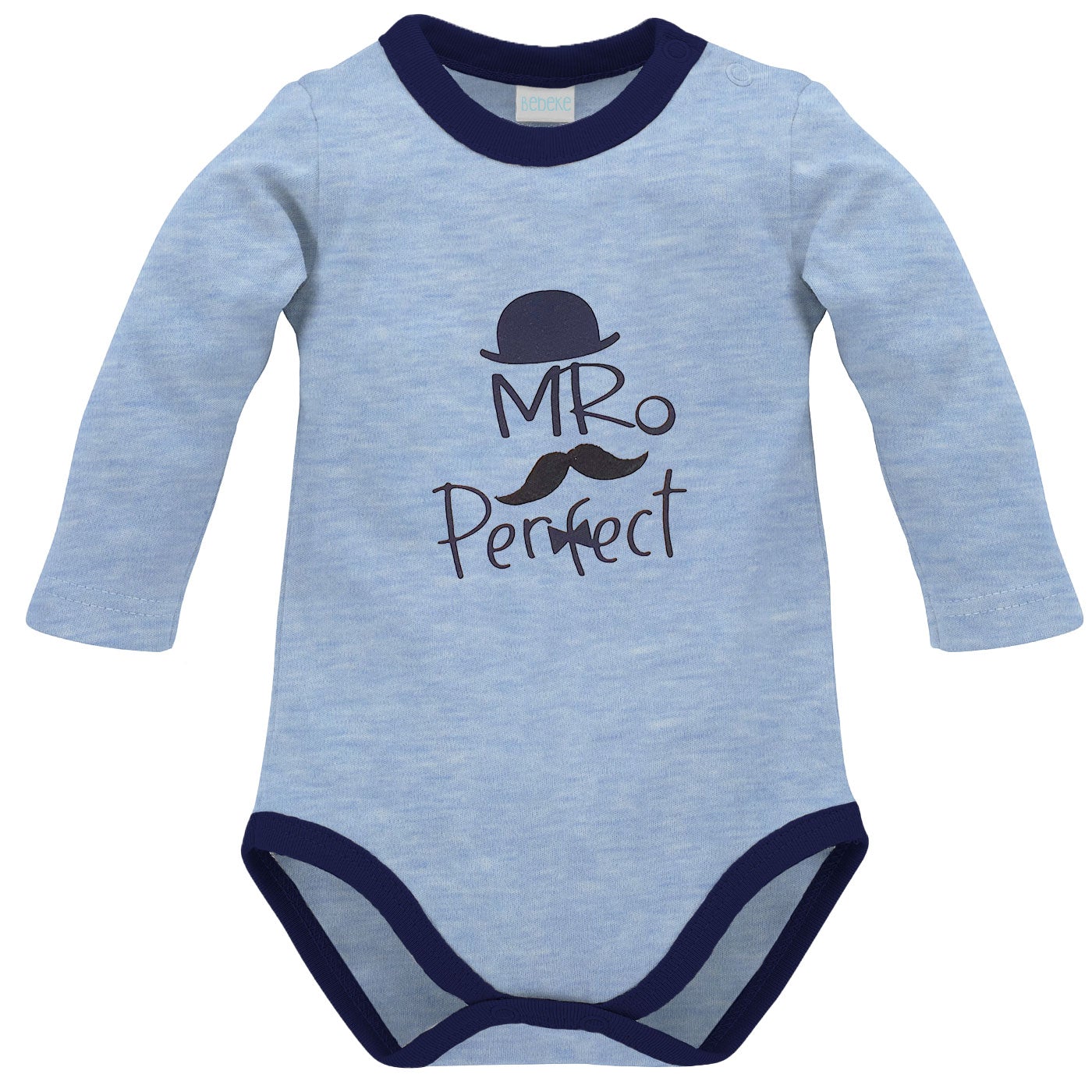 Set 2 body cu maneca lunga MRo Perfect Albastru/Alb, 1-3 luni, 56cm ...