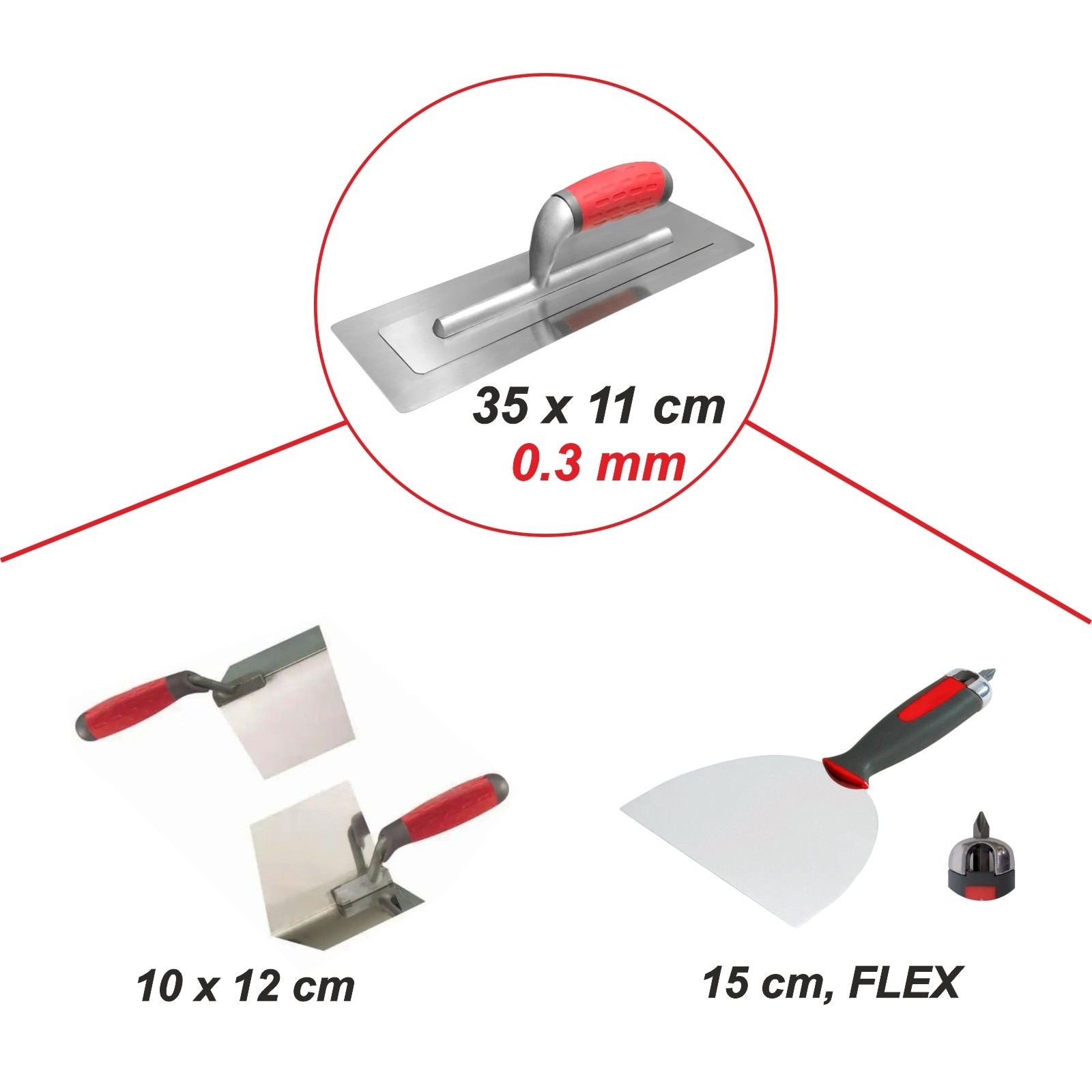 Set Gletuire Pereti si Colturi cu Gletiera Premium Finisaj, 2 Gletiere ...