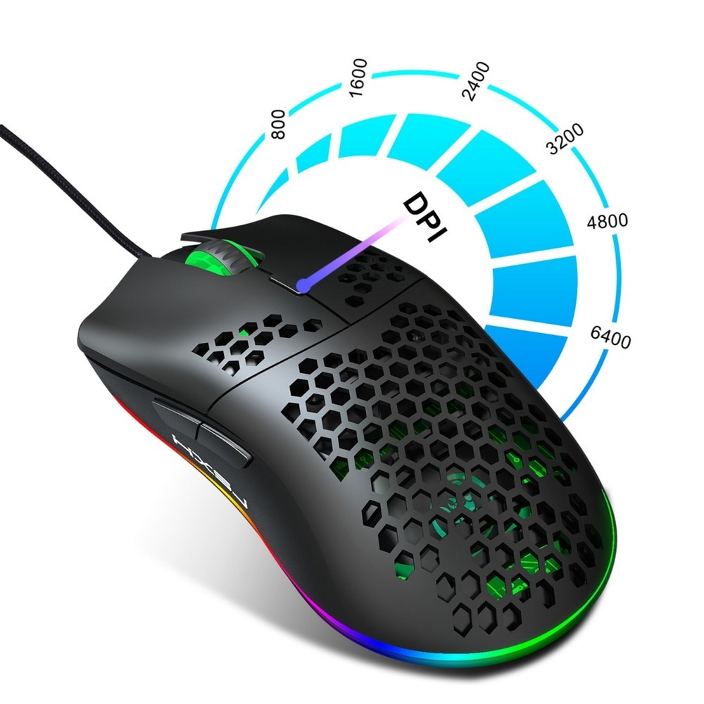 Mouse Gaming HXSJ J900 Iluminare LED, USB, negru - eMAG.ro