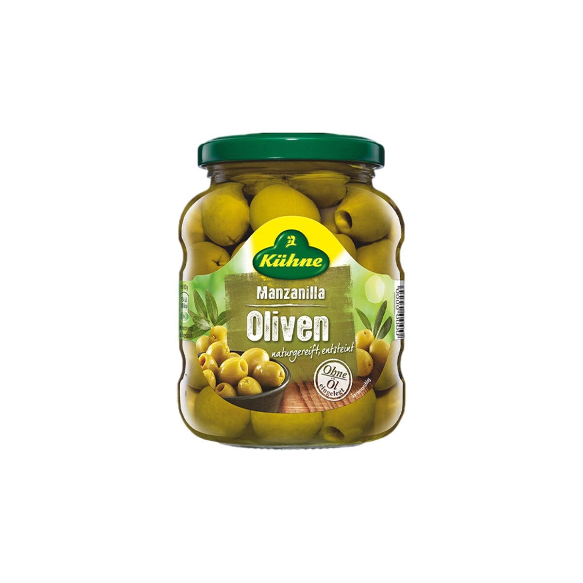 Masline, verzi, fara samburi, Manzanilla, Kuhne, 340g - eMAG.ro