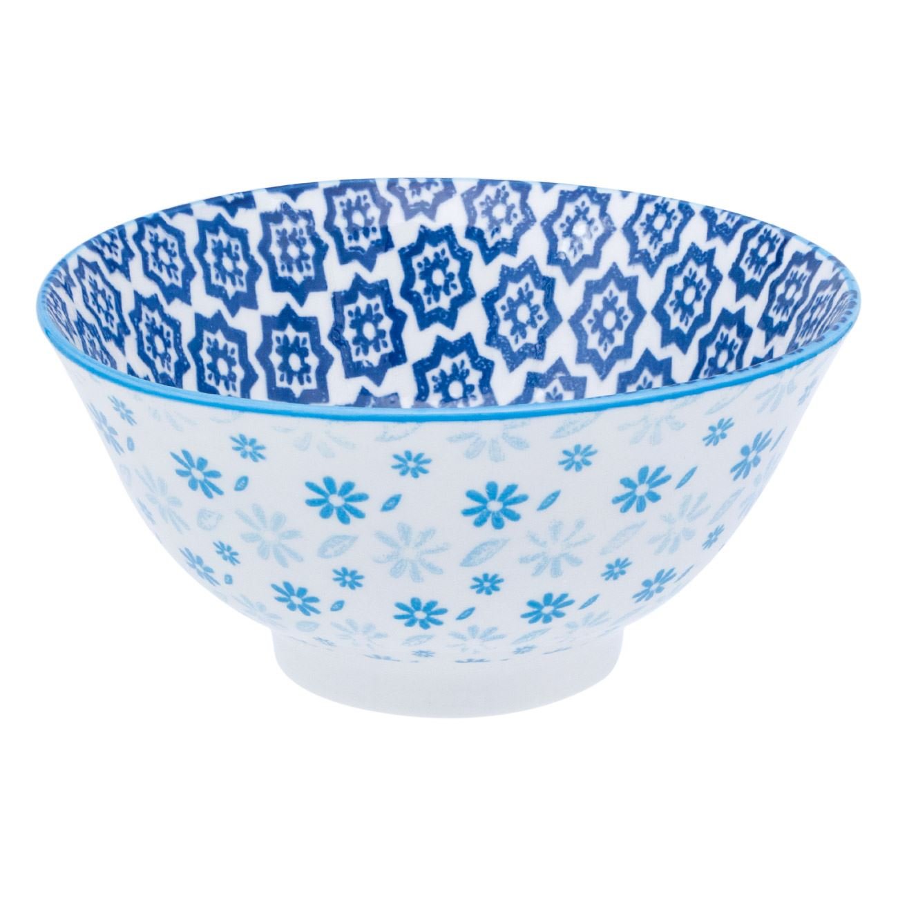 Castron portelan cu design alb albastru, 690 ml - eMAG.ro