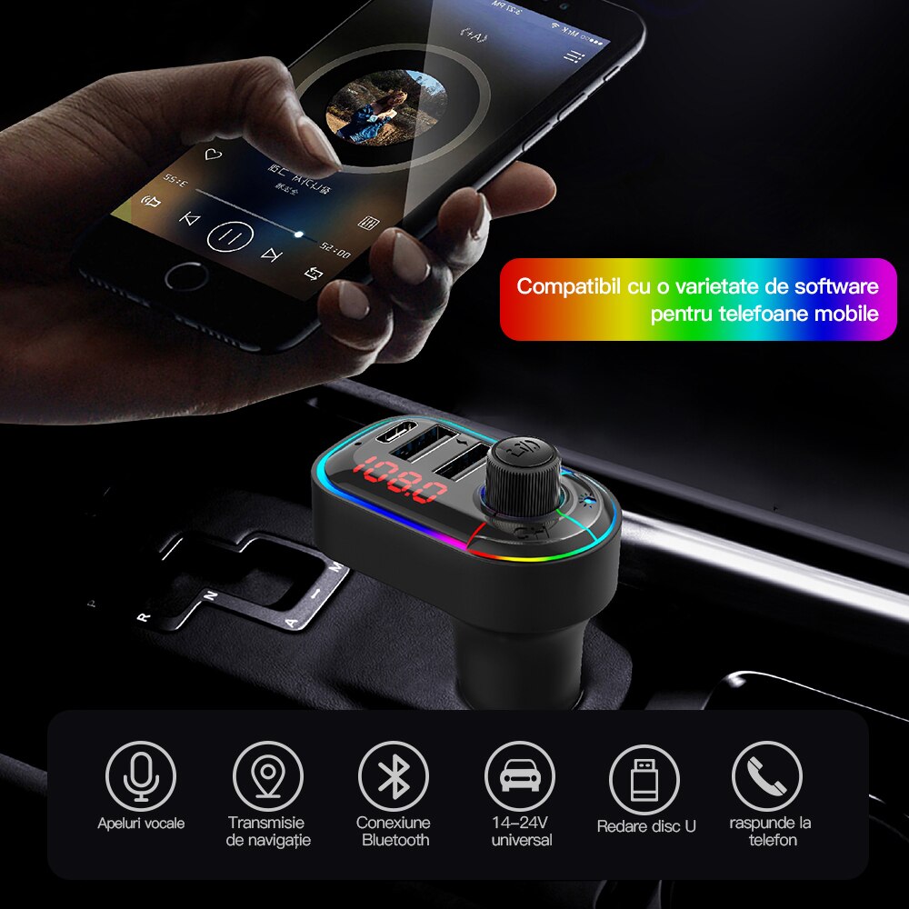 Modulator FM, Euotboup, Bluetooth 5.0, Quick Charge 3.0, Functie MP3 ...