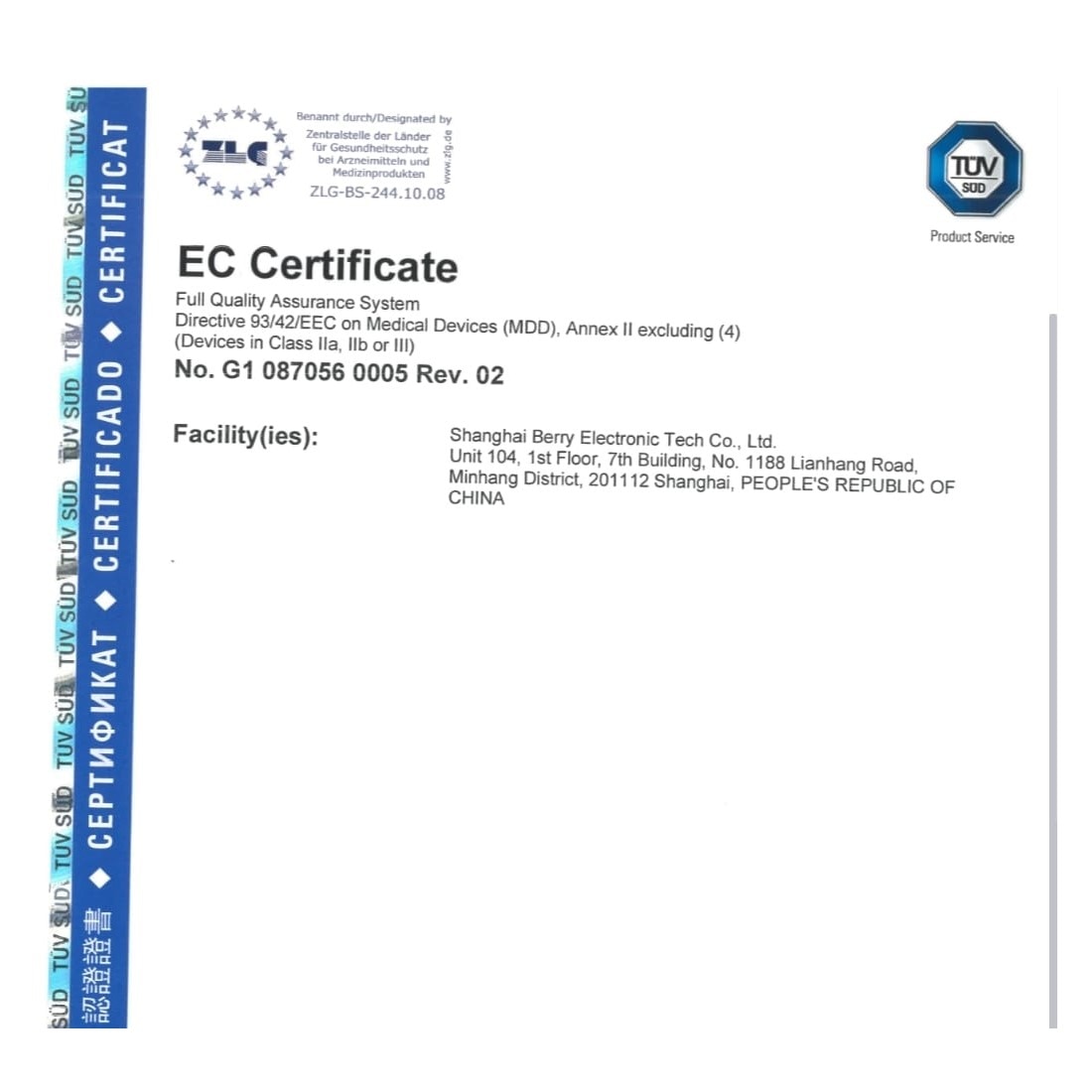 Пулсоксиметър Berry Company CE0123, Интелигентен, Пръстов, Памет ...