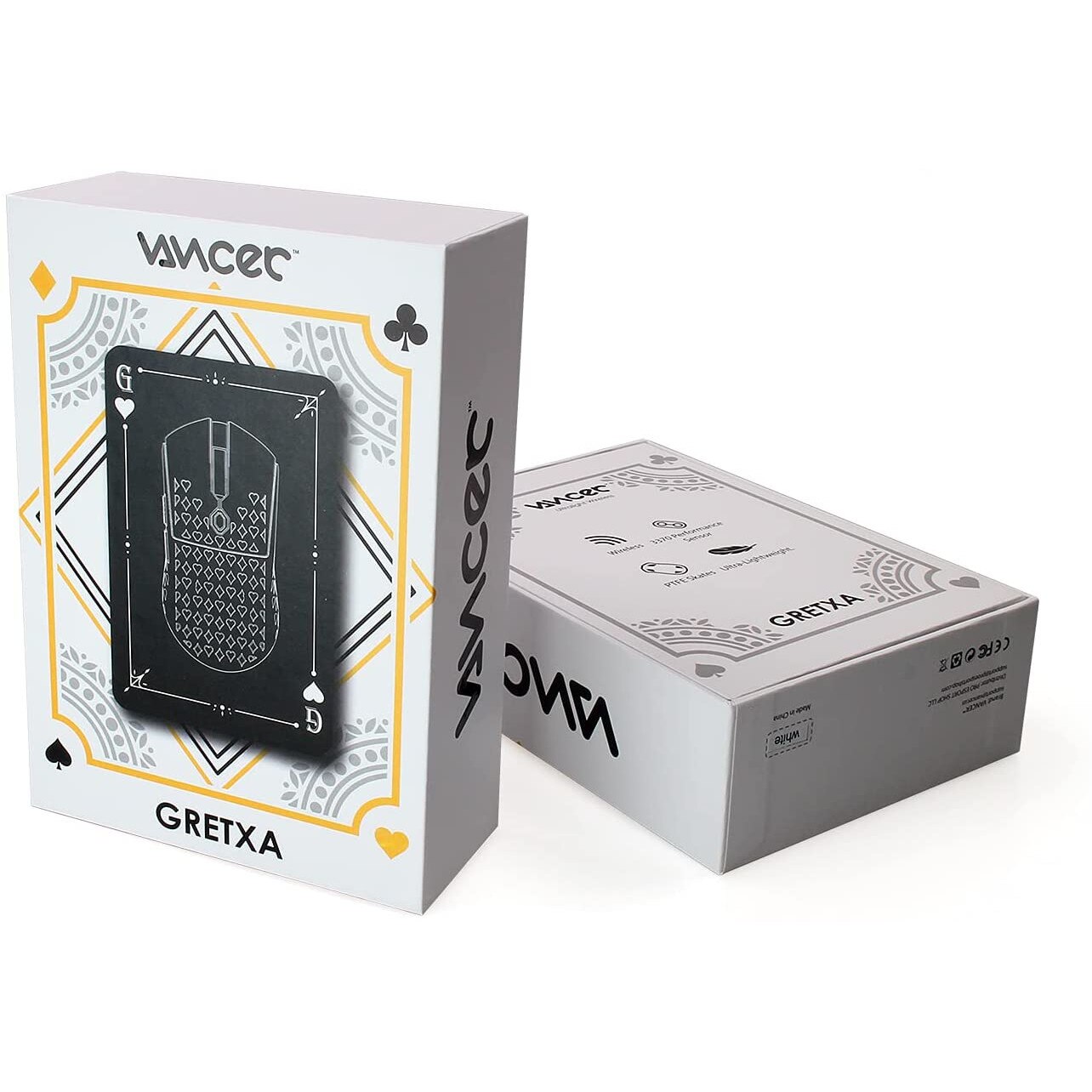 Безжична мишка Gaming Vancer Gretxa, Ултралека 69g, Безжичен, Перлено ...