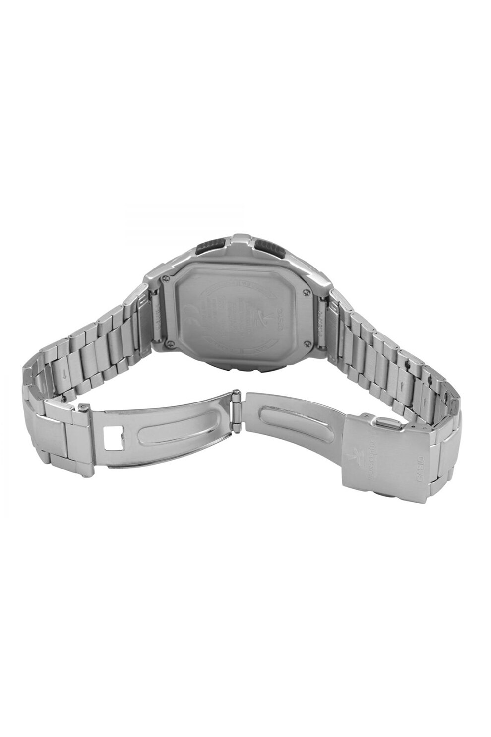 Casio, Ceas quartz de otel inoxidabil cu functii multiple, Argintiu ...