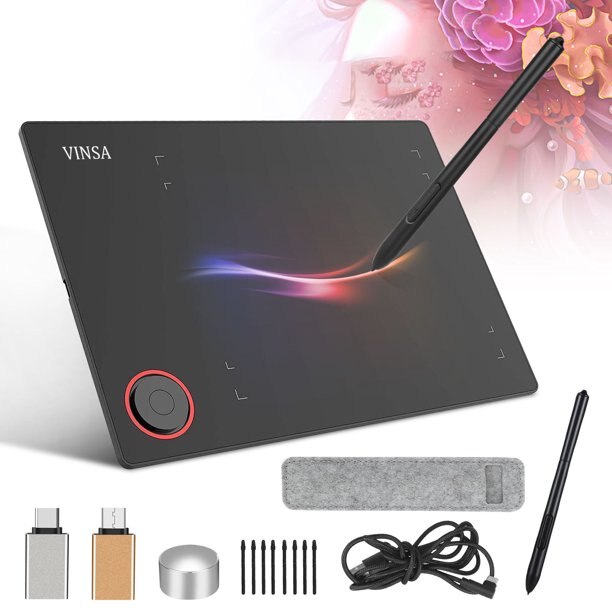 Tableta grafica Vinsa, 10 x 6 inch, 8192, Universal, Negru - eMAG.ro