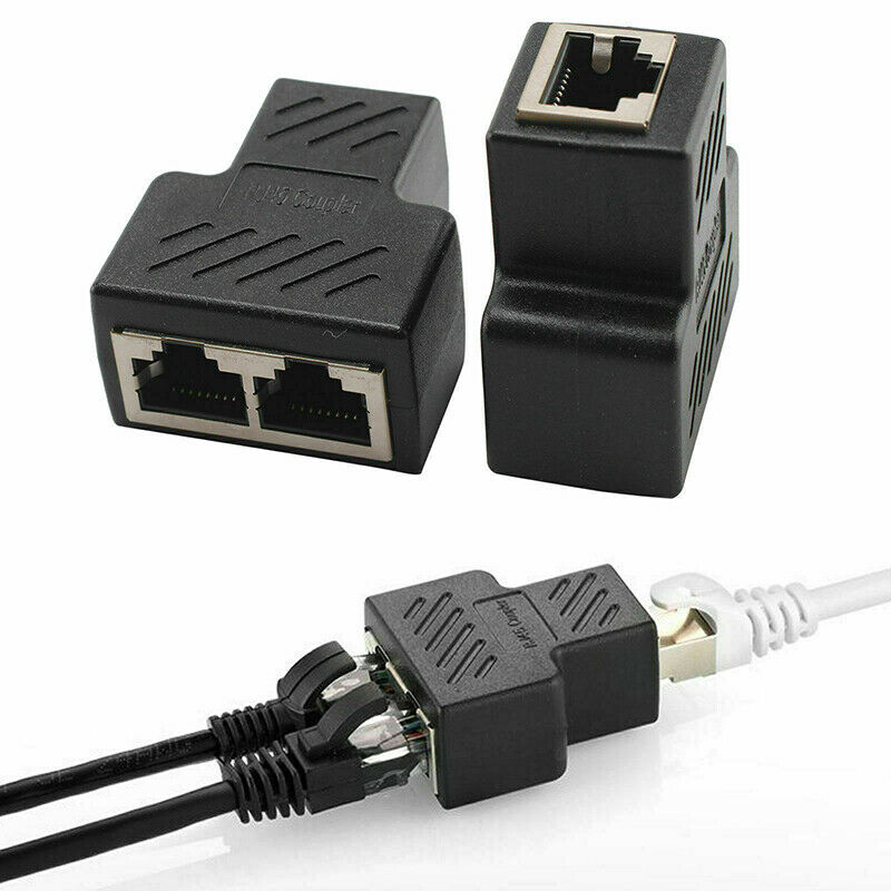Set 2 splittere RJ45, Retea LAN, Ethernet, Cablu Doppler 1-2 Dual Port ...