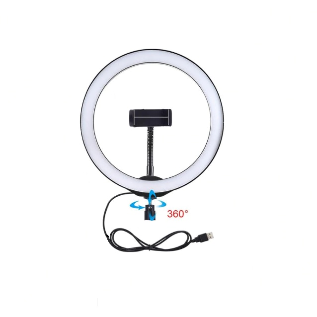 Lampa circulara 30cm LED RGB cu suport telefon si telecomanda - eMAG.ro