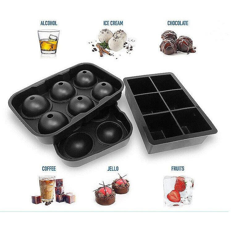 Set 3 forme din silicon pentru gheata Elastix, negru - eMAG.ro