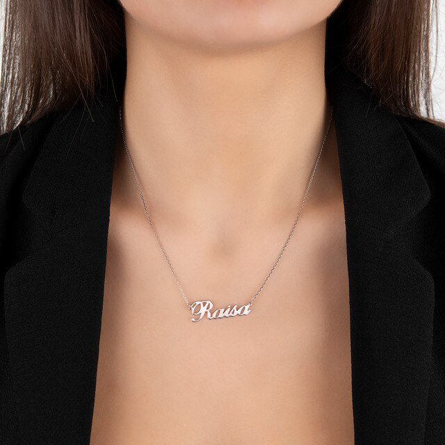 Lantisor din argint rodiat cu nume, Raisa, ARTOR LN49, 47cm - eMAG.ro