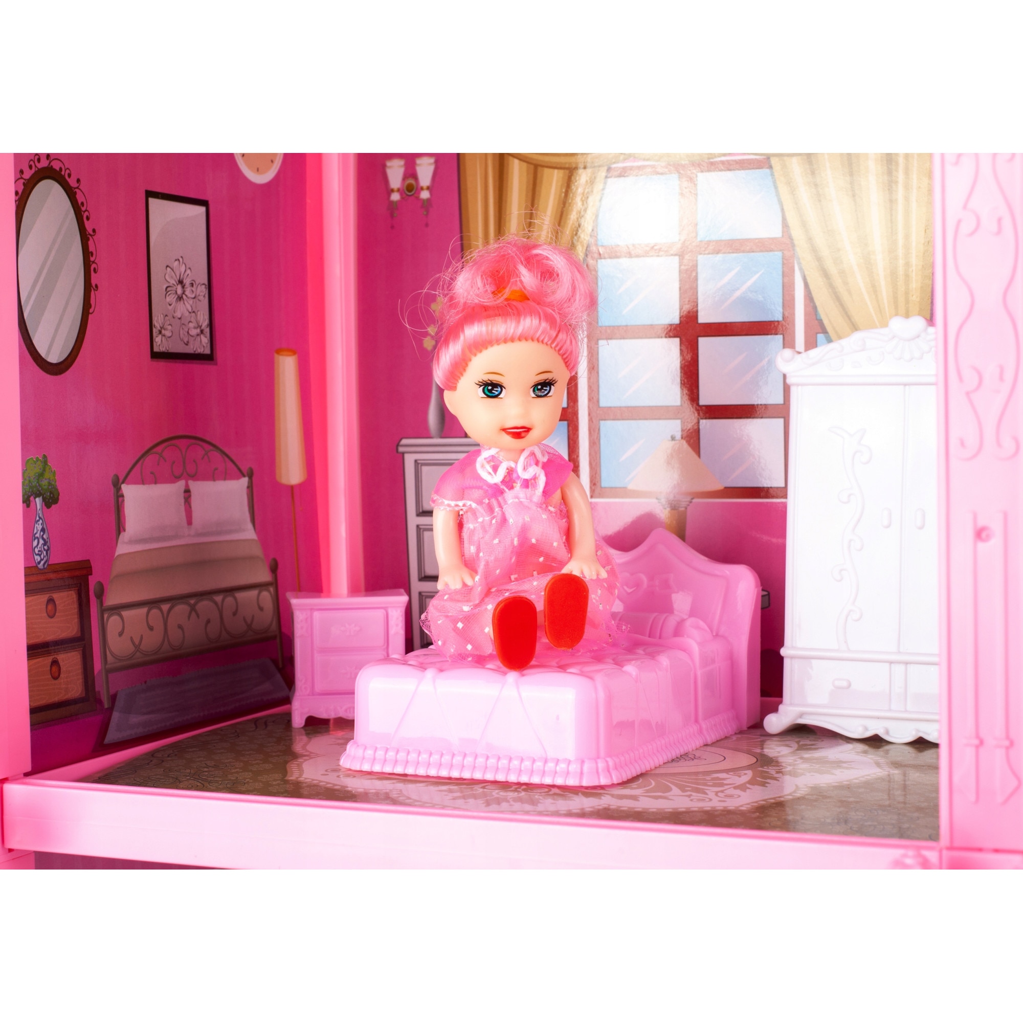 Casuta de Papusi cu Mobilier Dream House idealSTORE, Dimensiuni 46 x 60 ...