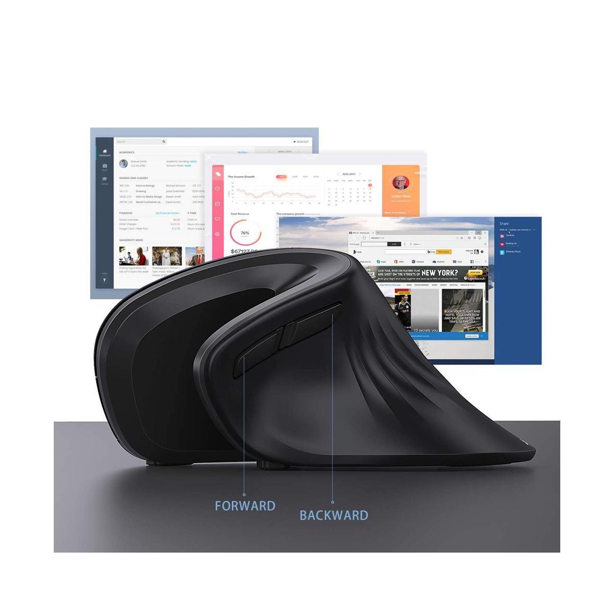 Mouse wireless ergonomic Jelly Comb vertical, Bluetooth, 2400 DPI ...
