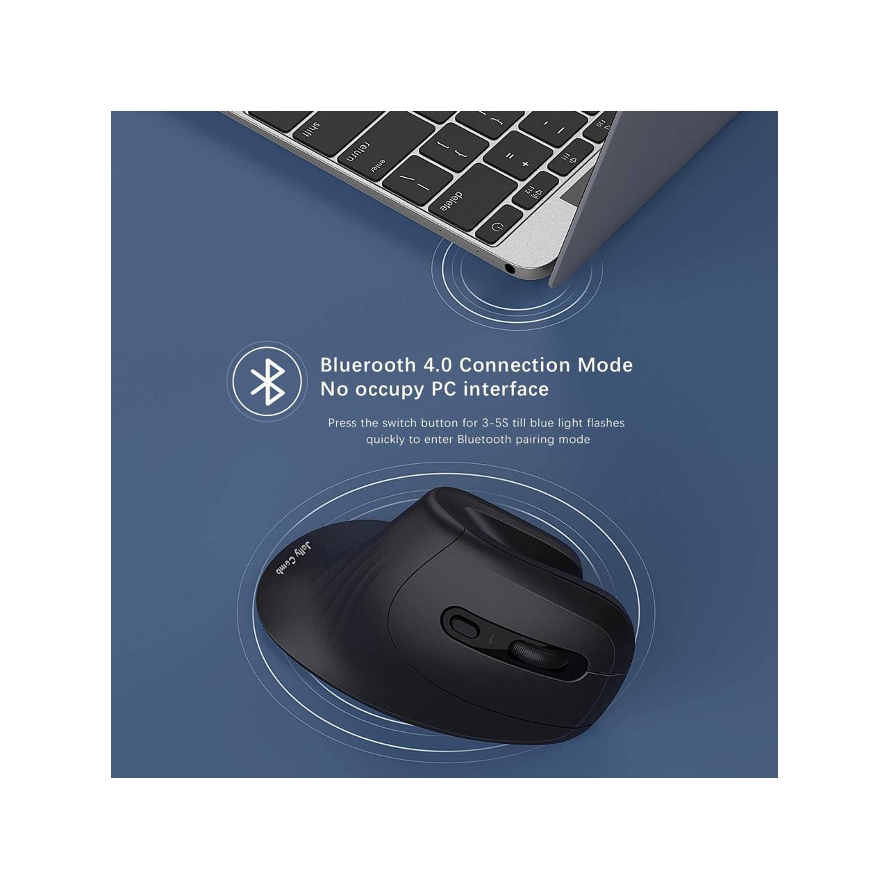 Mouse wireless ergonomic Jelly Comb vertical, Bluetooth, 2400 DPI ...