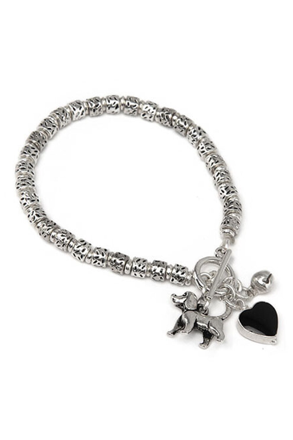 Vestopazzo, Гривна тип верижка с висулки, Сребрист, Черен - eMAG.bg