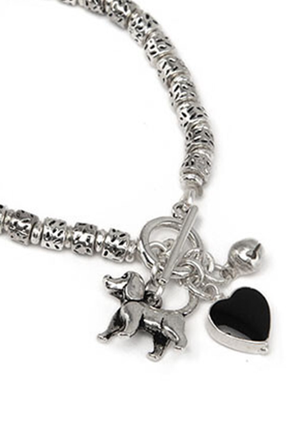 Vestopazzo, Гривна тип верижка с висулки, Сребрист, Черен - eMAG.bg