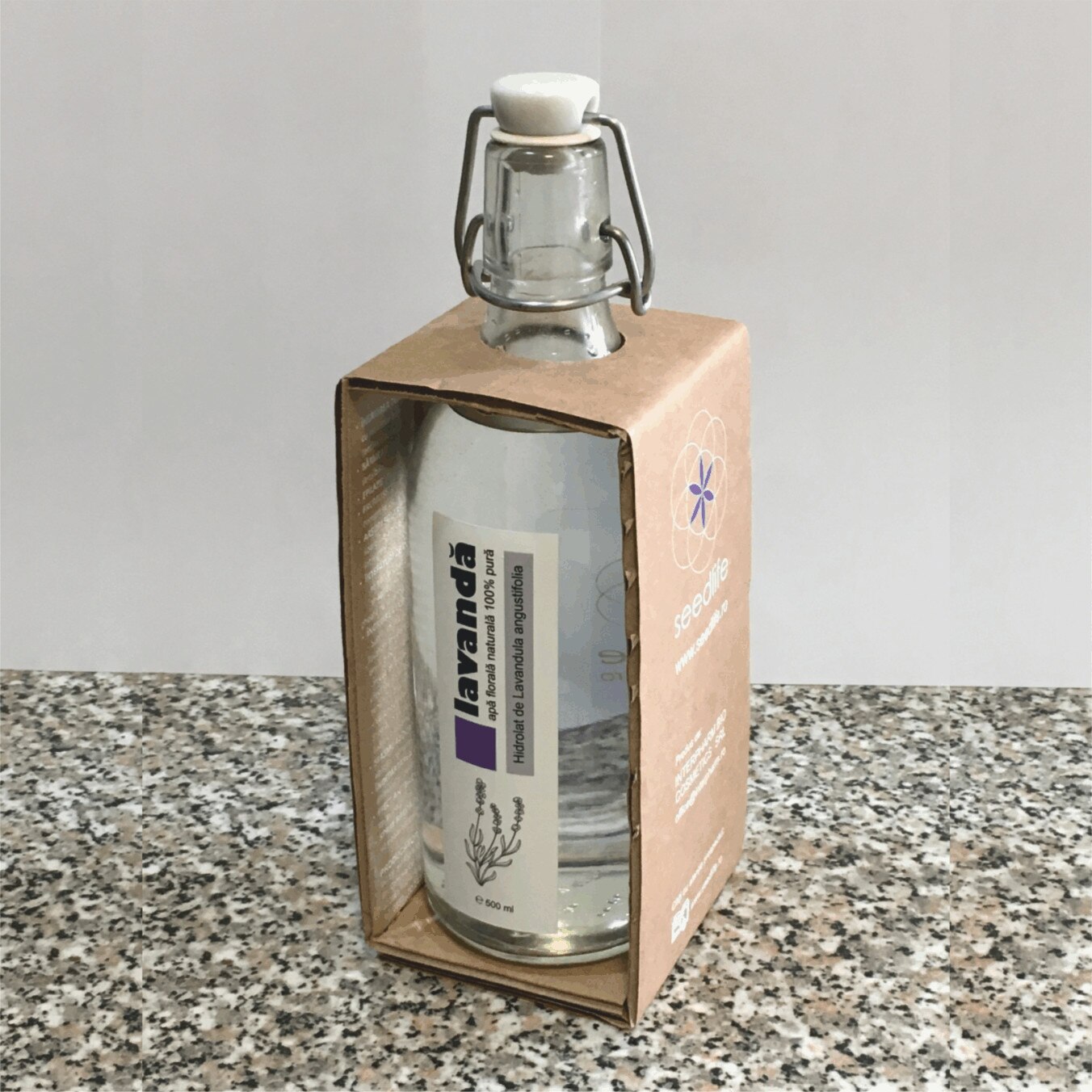Apa florala pura, Hidrolat de lavanda, 500 ml, sticla cu dop Flip Top ...