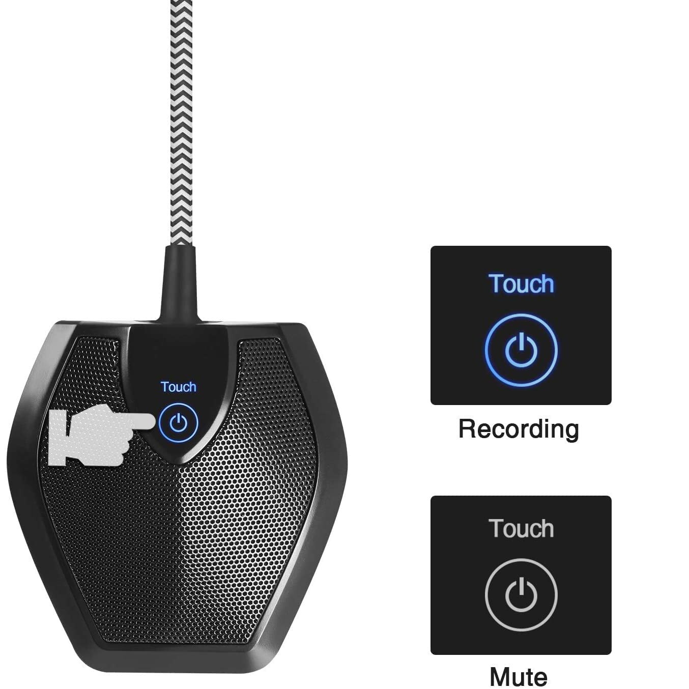 Microfon pentru conferinta Tonor G11, USB, Omnidirectional, Black - eMAG.ro