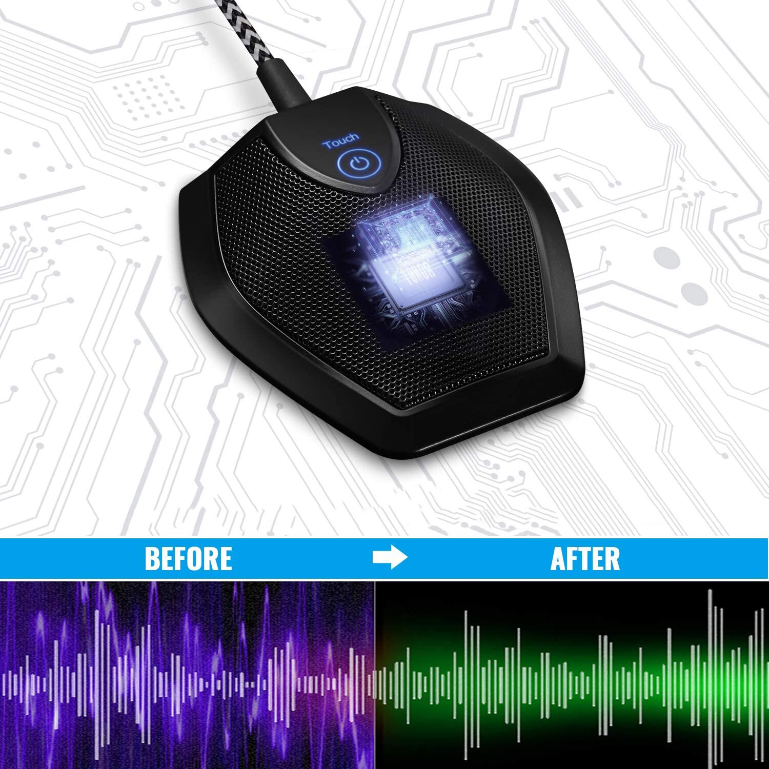 Microfon pentru conferinta Tonor G11, USB, Omnidirectional, Black - eMAG.ro