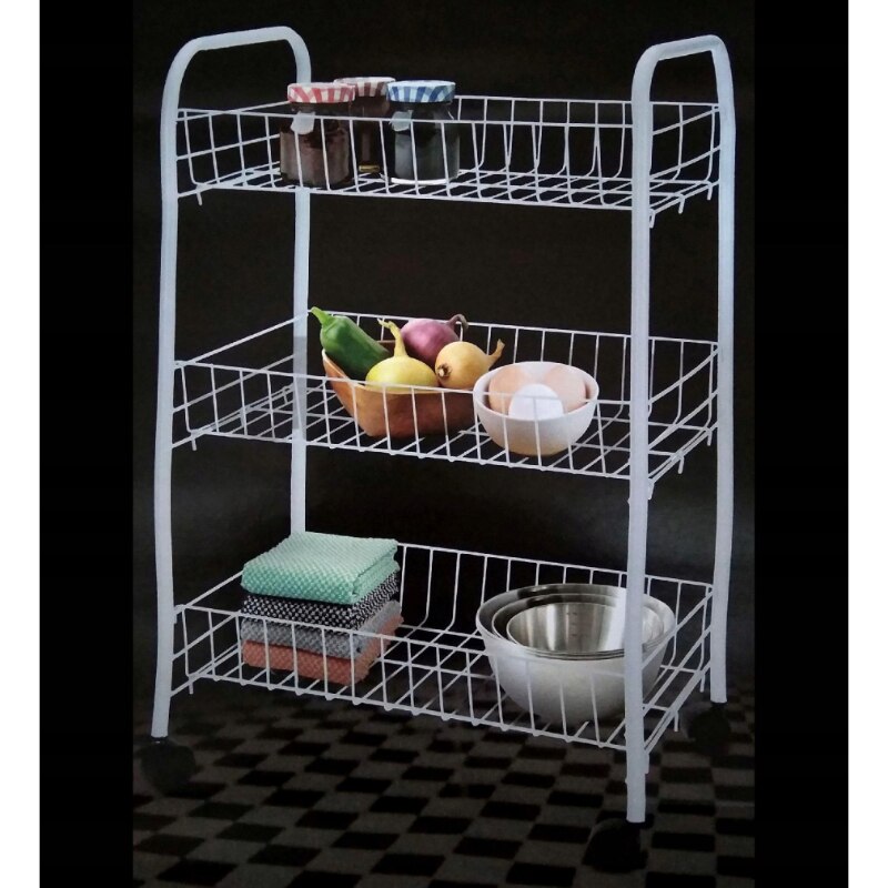 Raft cu rotite, 3 rafturi, Metal, Alb - eMAG.ro