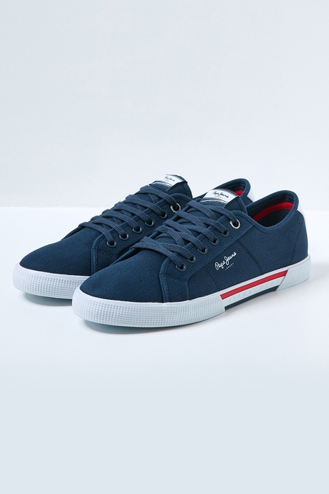 Pepe Jeans London, Tenisi de panza cu logo, Bleumarin, 44 - eMAG.ro