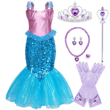 Costum carnaval Cosplay model sirena, AmzBarley®, Printesa Ariel ...