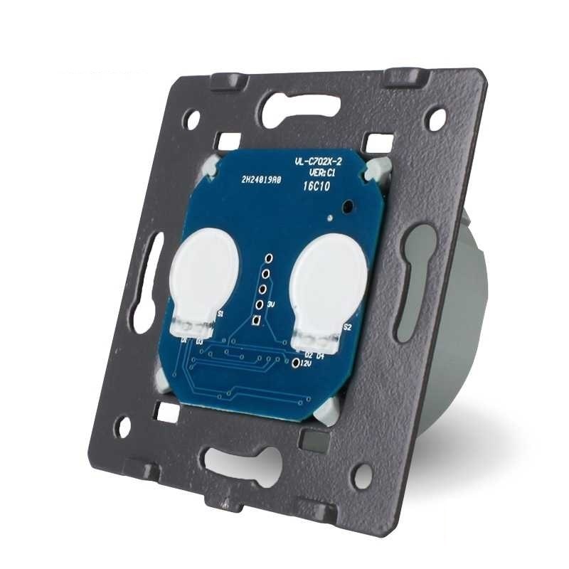 Modul intrerupator dublu cu touch, wireless RF, cap scara / cap cruce ...