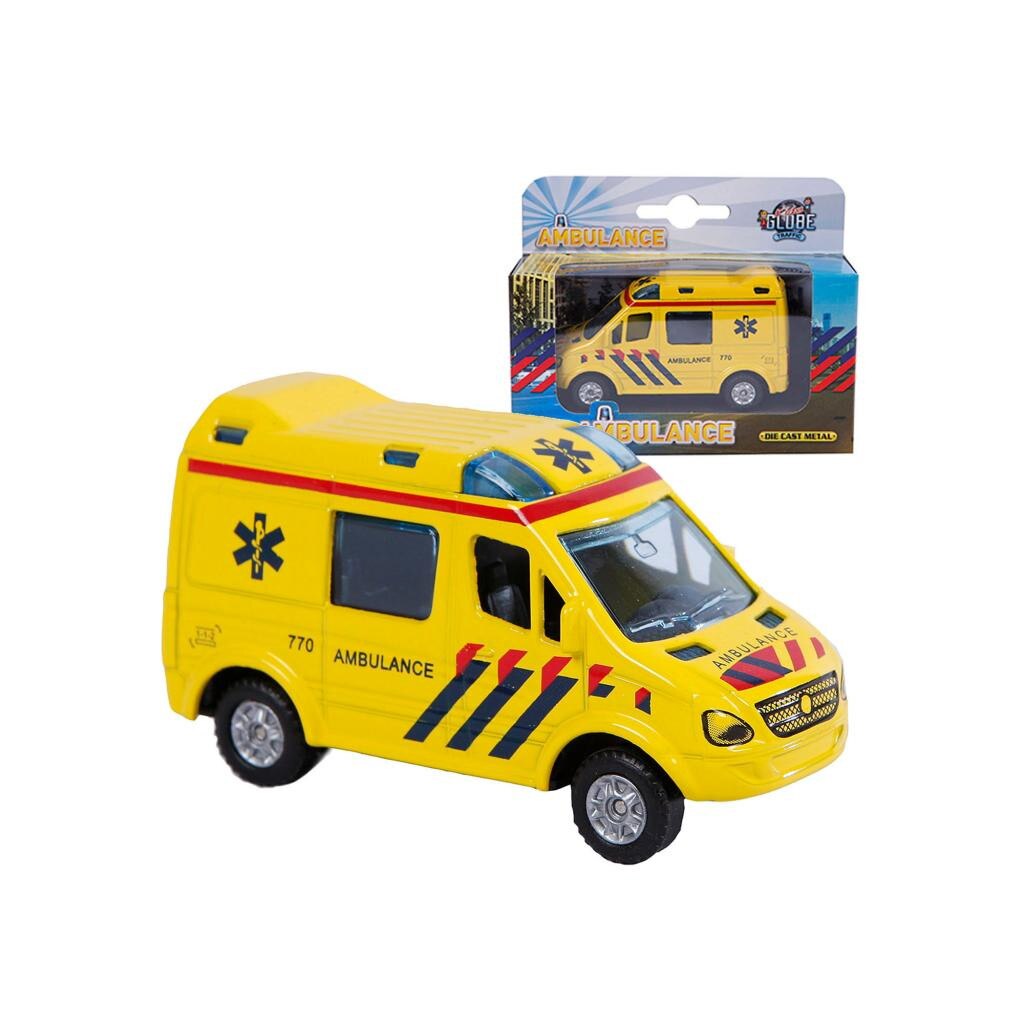 Ambulanta jucarie, KIDS GLOBE, Galben, 8 cm - eMAG.ro