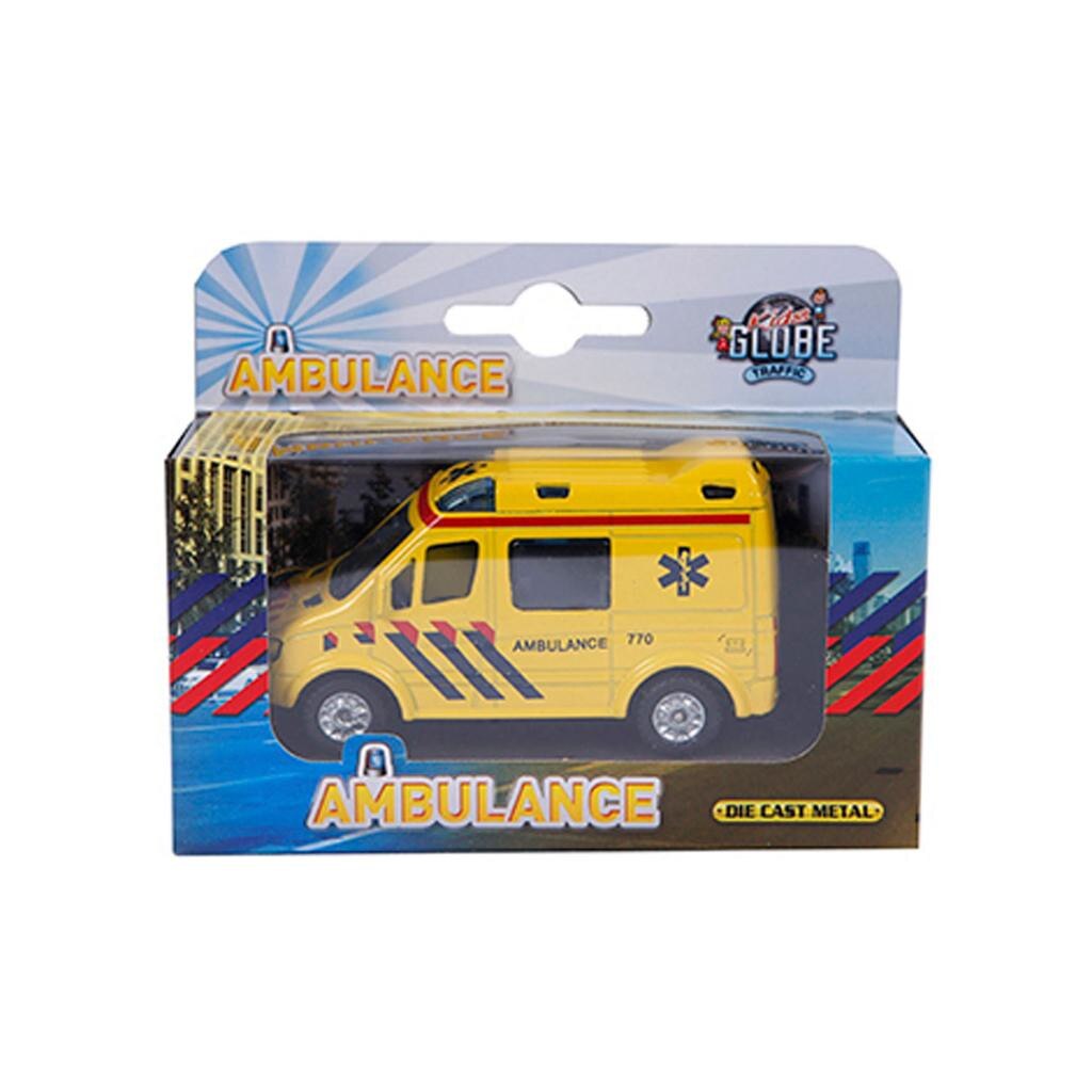 Ambulanta jucarie, KIDS GLOBE, Galben, 8 cm - eMAG.ro
