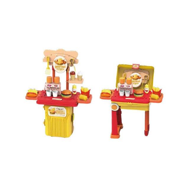 Set de fast-food intr-o valiza rulanta, Luna, 4 in 1, 15 bucati - eMAG.ro