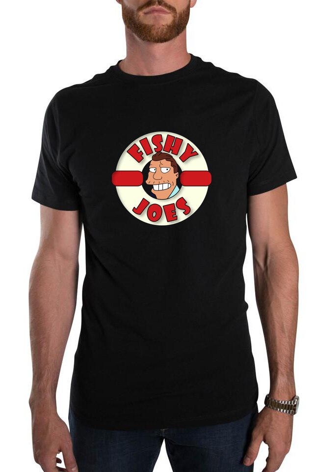 Egyedi férfi póló "Futurama Fishy Joe's", fekete, M - eMAG.hu