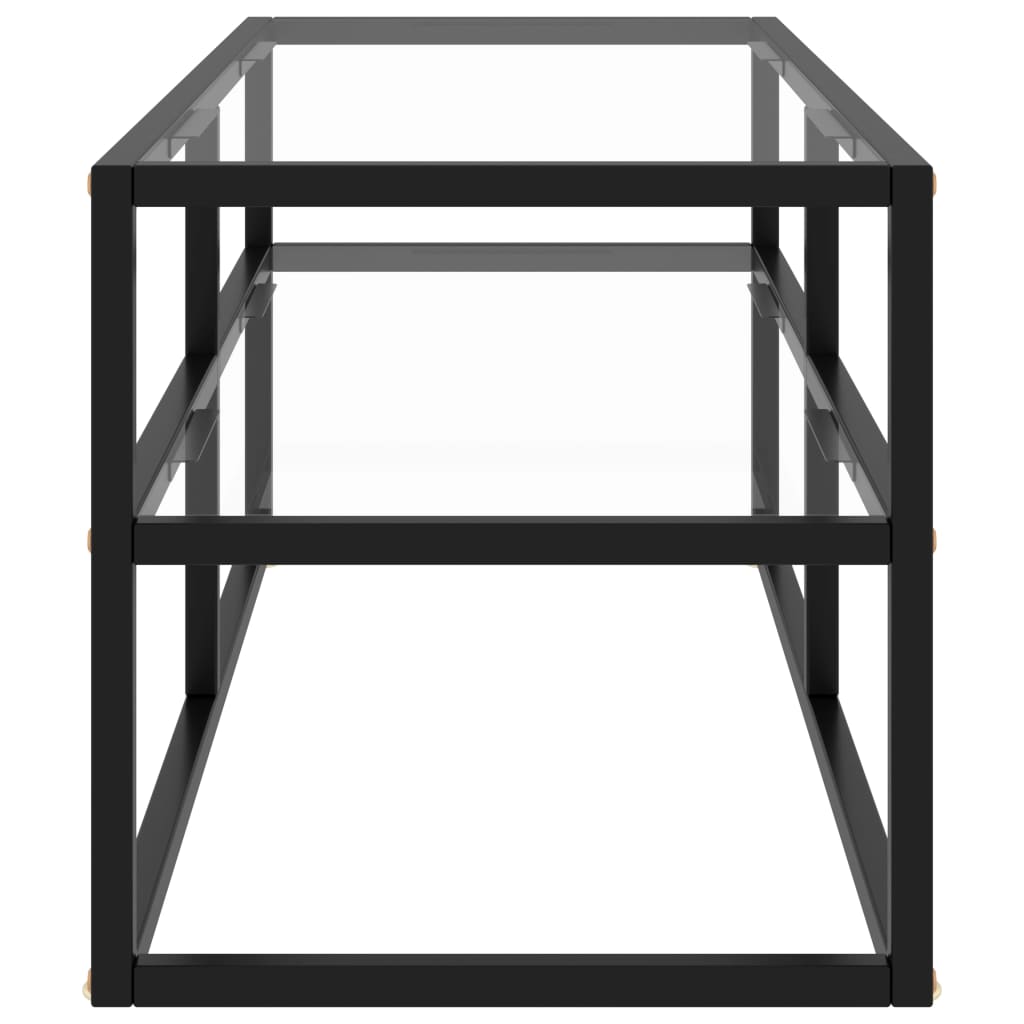 Comoda TV vidaXL, Sticla, 100 x 40 x 40 cm, Negru, 322855 - eMAG.ro