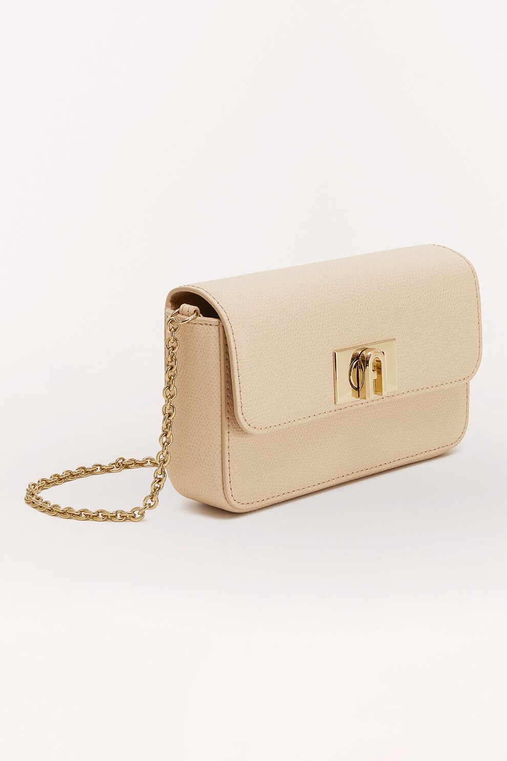 Furla, Geanta crossbody din piele cu bareta din lant 1927, Piersica ...