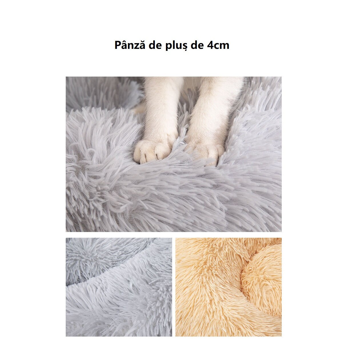 Perna pentru caini si pisici, Bumbac, Diametru 60 cm, Maro - eMAG.ro