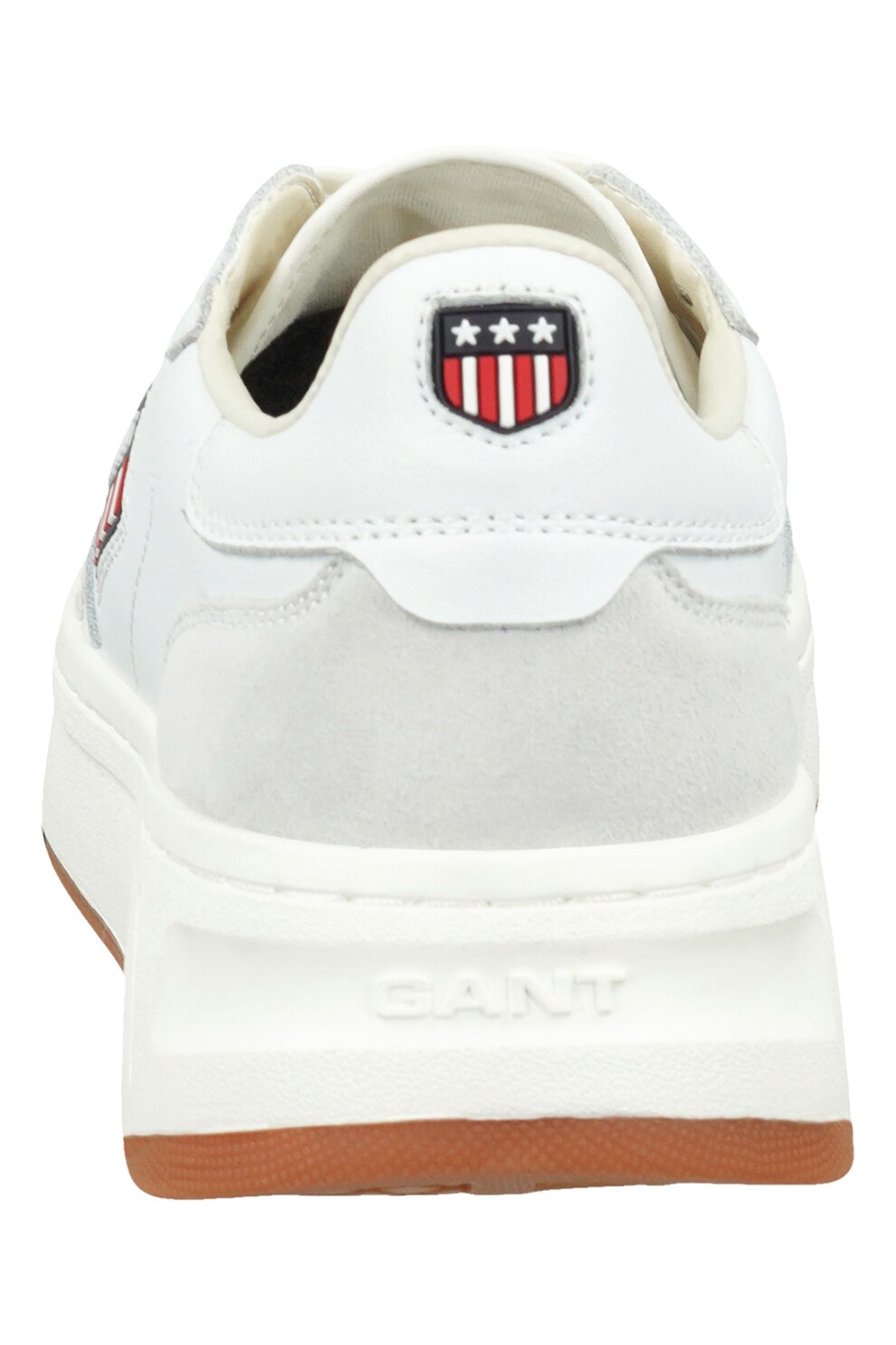 Gant, Pantofi sport din piele cu detalii logo, Alb, Alb prafuit, 38 ...