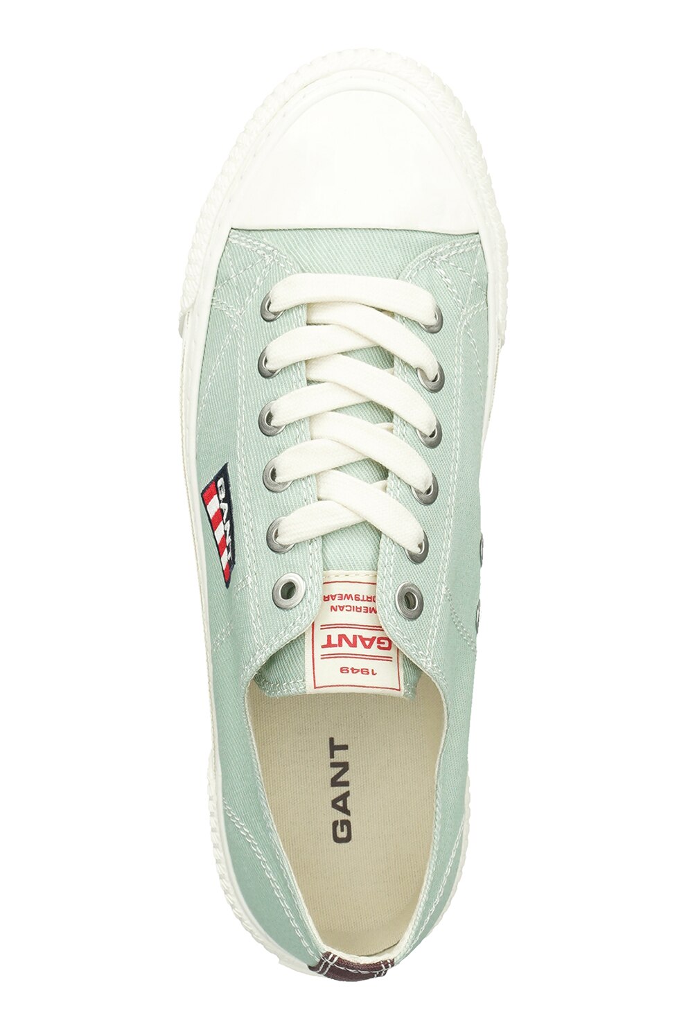 Gant, Tenisi de panza cu detalii logo, Verde deschis, 40 - eMAG.ro